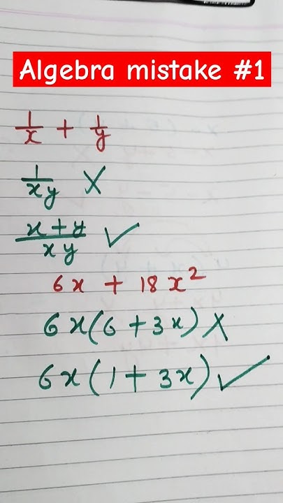 Common Algebra mistakes #commonerrors #algebra #mistakebymistake - YouTube