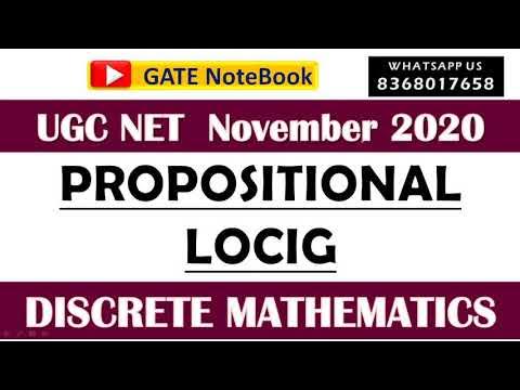 PROPOSITIONAL LOGIC | Asked in UGC NET November 2020 | DISCRETE MATHEMATICS - YouTube