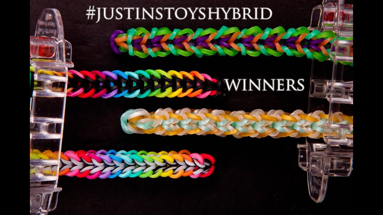 #JUSTINSTOYSHYBRID winners! Best 4 Rainbow Loom Fishtail Designs - YouTube