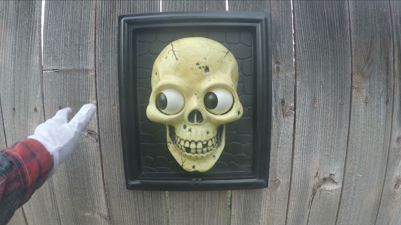 "I See You!" Animated Fright Frame Scary Skull Halloween Prop Vintage ...