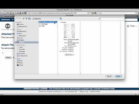 Add an attachment to a page or blog in Atlassian Confluence Wiki - Confluence Training by ...
