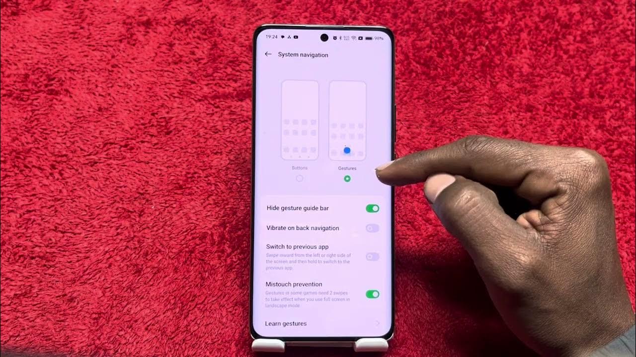 Back button setting in Oneplus 12R , hide navigation gesture bar setting in Oneplus 12R - YouTube
