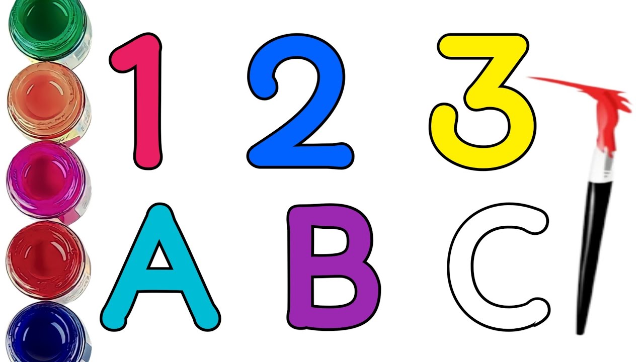 abcd | 123 | A for apple B for ball | alphabets | numbers | Learn to ...