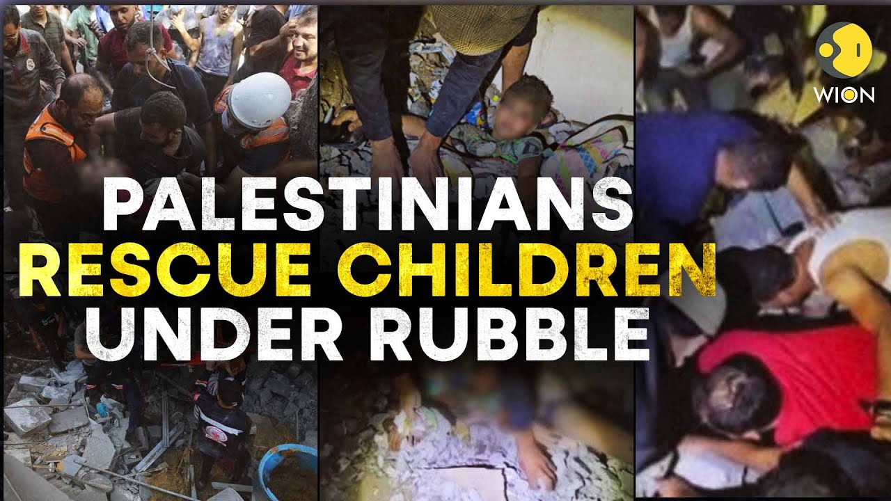 Israel-Palestine War: Palestinians Rescue Children Under Rubble After ...