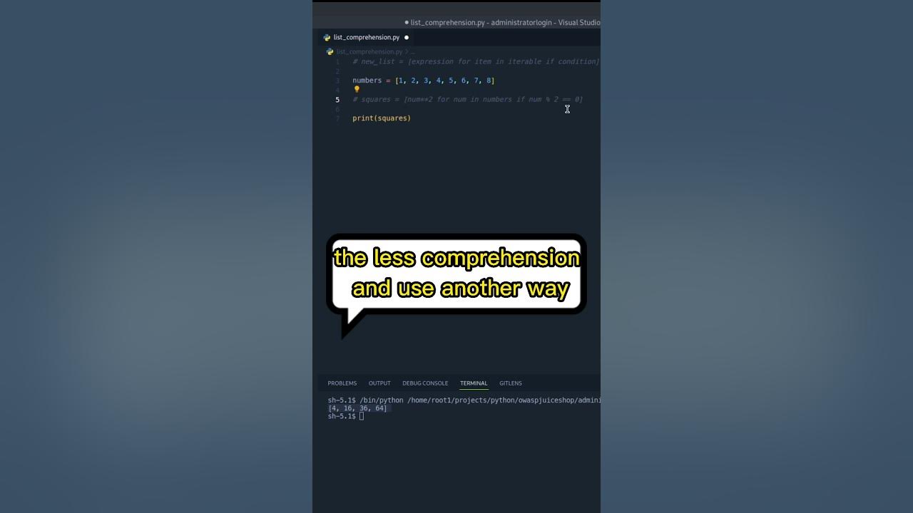 Mastering List Comprehensions In Python Simplify Your Code With One Liners Python Programming