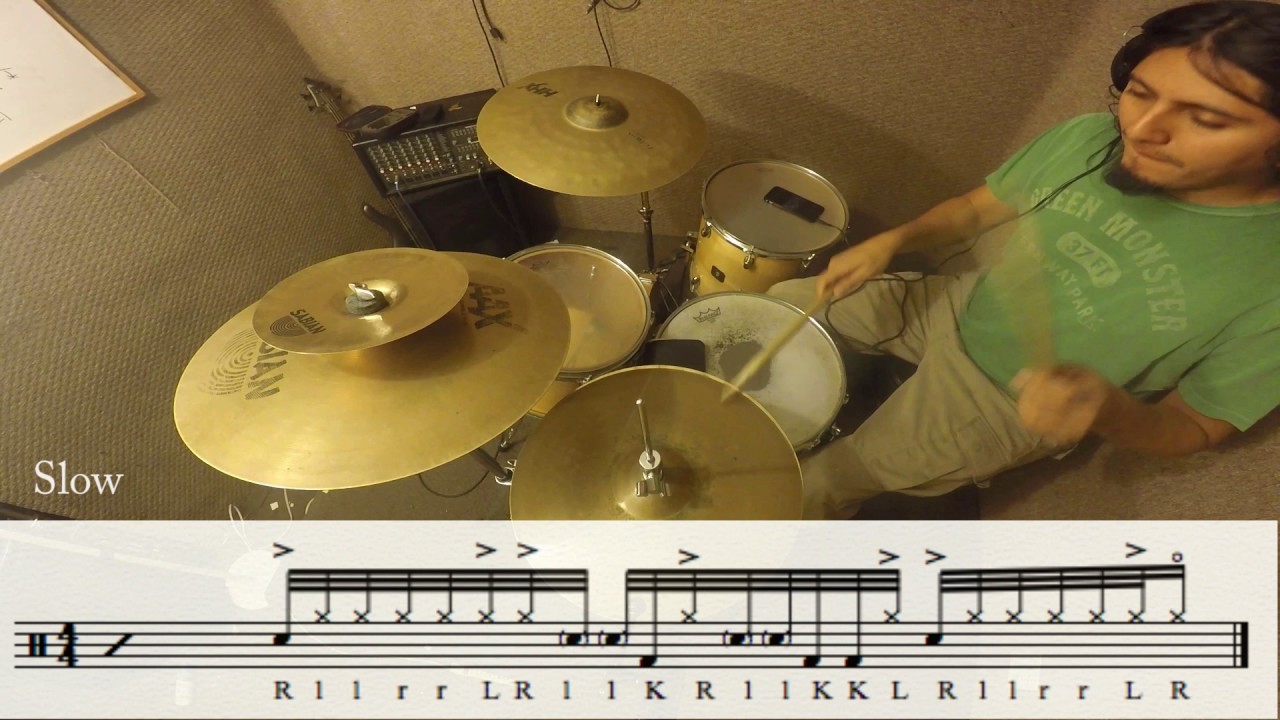 Kick Snare Hat #24 - Six Stroke Roll (32nd notes) - YouTube