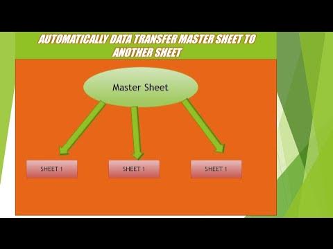 Automatic Data transfer in excel file master sheet to another sheet - YouTube