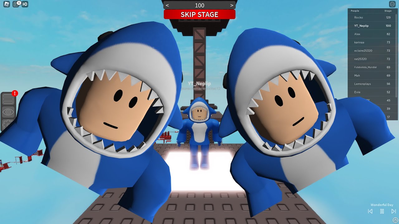 Roblox sky´s difficuty chart obby stage 1-100 - YouTube