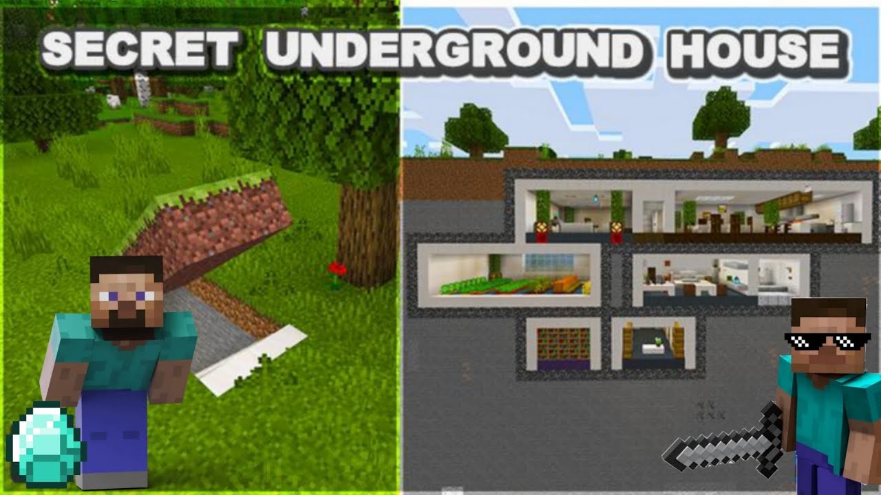 How To Make Secret Underground House In Minecraft 🏡 - YouTube