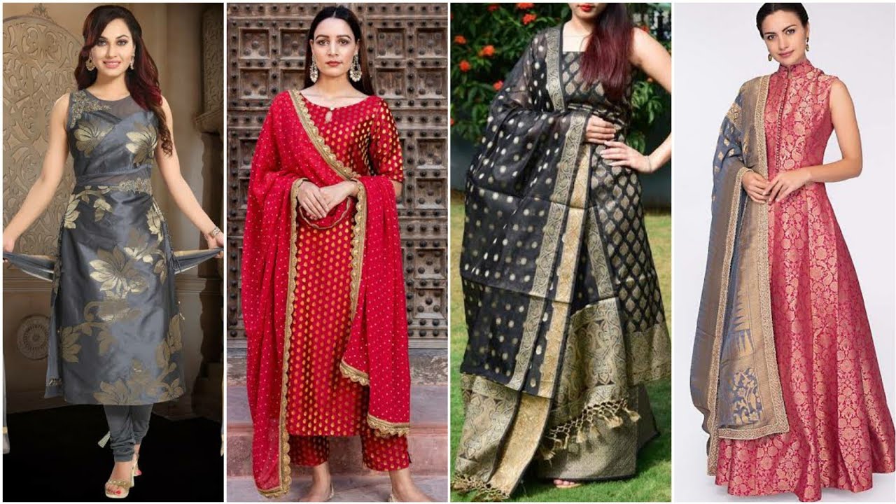 Latest Brocade suit designs 2021,Brocade fabric different suits designs ...