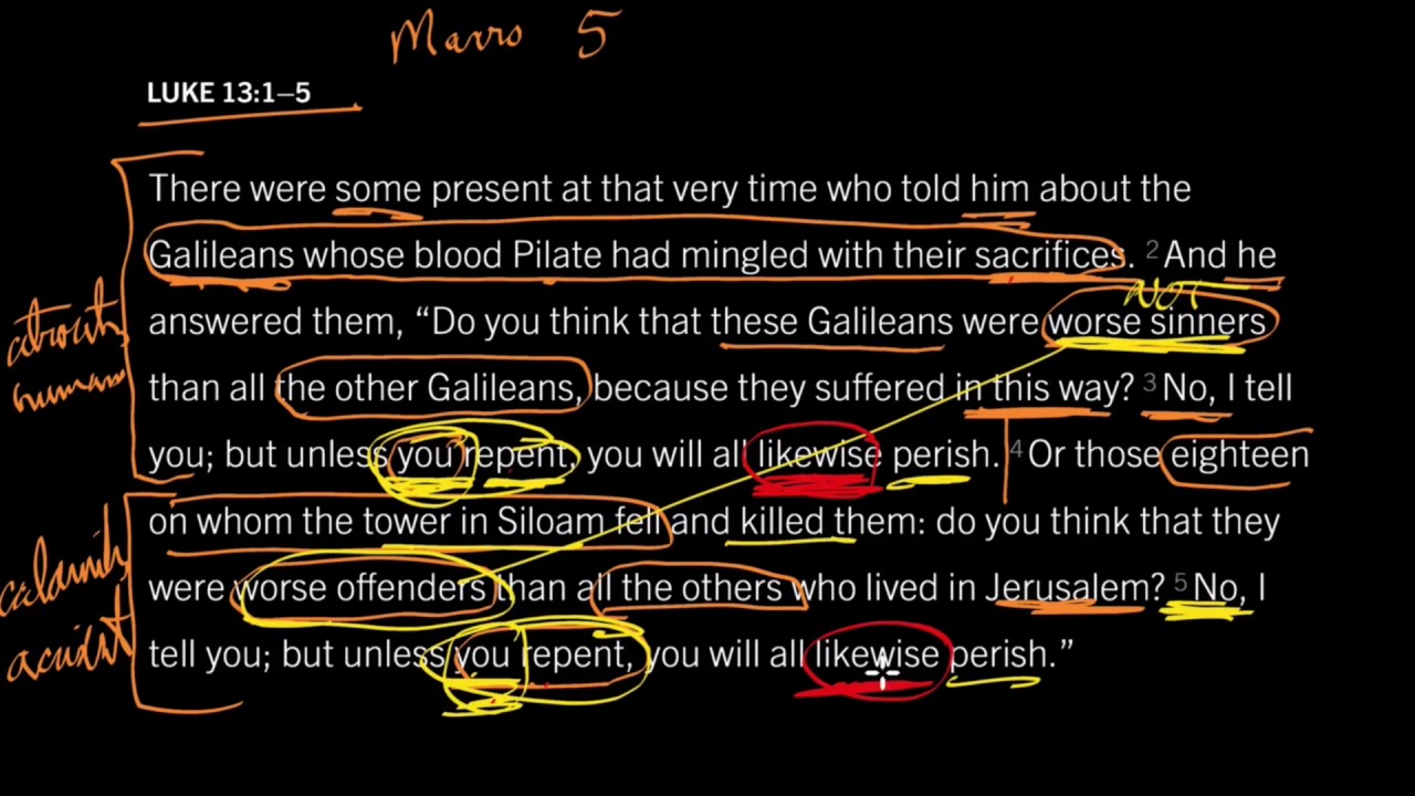 Luke 13 1 5 Suffering Brings Us To Repentance YouTube