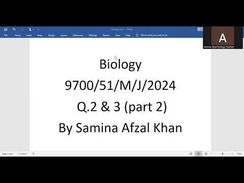 A Level Biology 9700 Paper 51 May June 2024 Part 2 Q,2 & 3 - YouTube