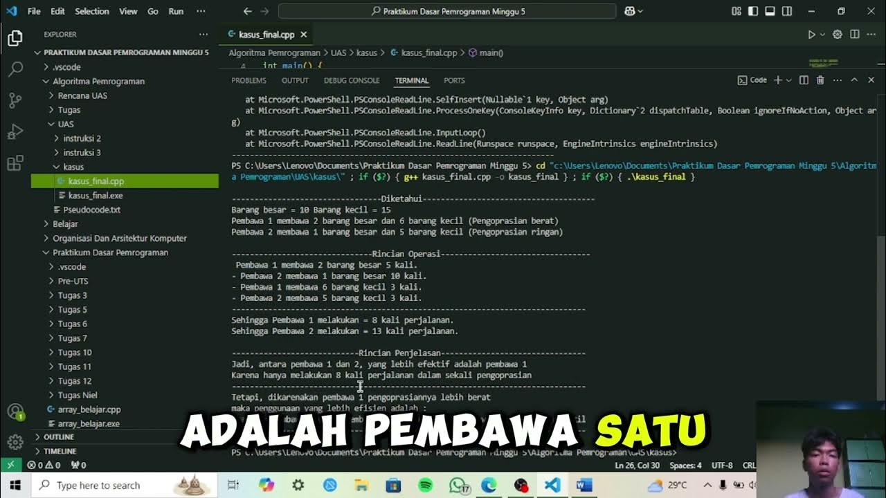 Tugas akhir - Algoritma Pemrograman - YouTube