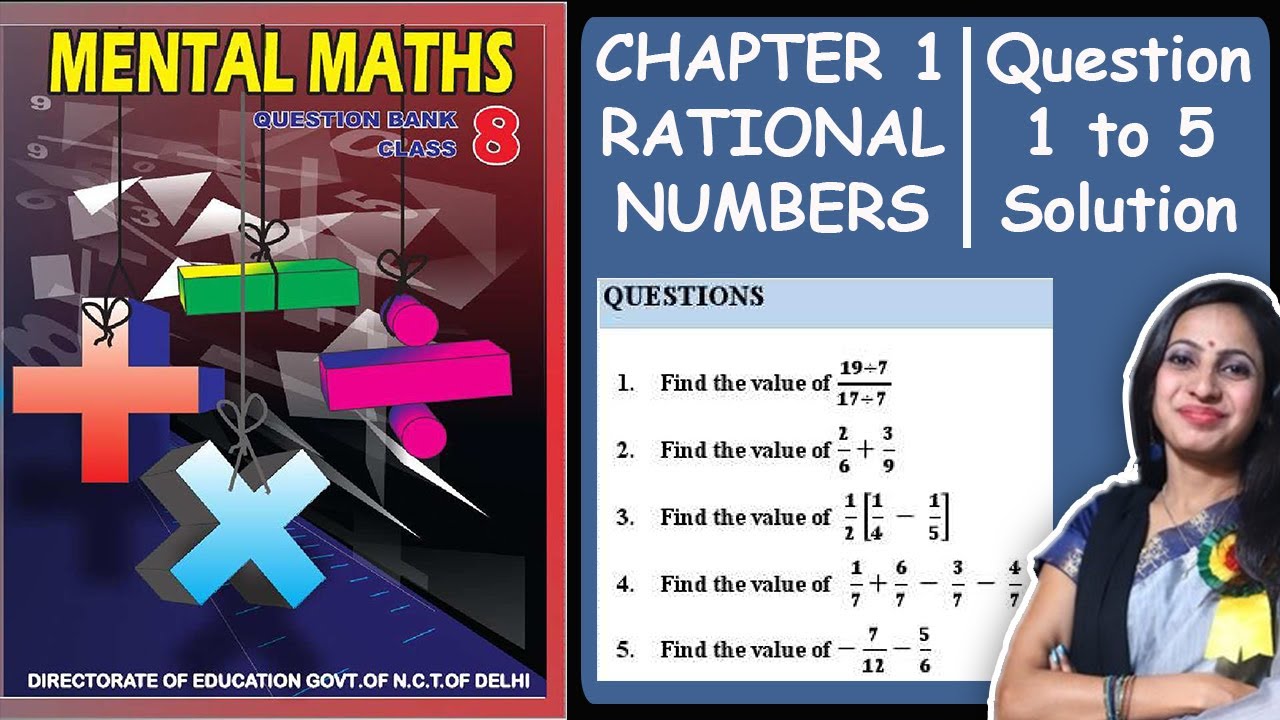 Mental Maths Class 8 Doe Question Bank | Question 1 to 5 Chapter 1 ...