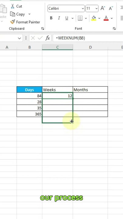 How to convert days into months and weeks in excel #shorts - YouTube
