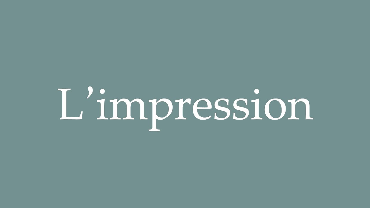 How to Pronounce ''L'impression'' (Printing) Correctly in French - YouTube