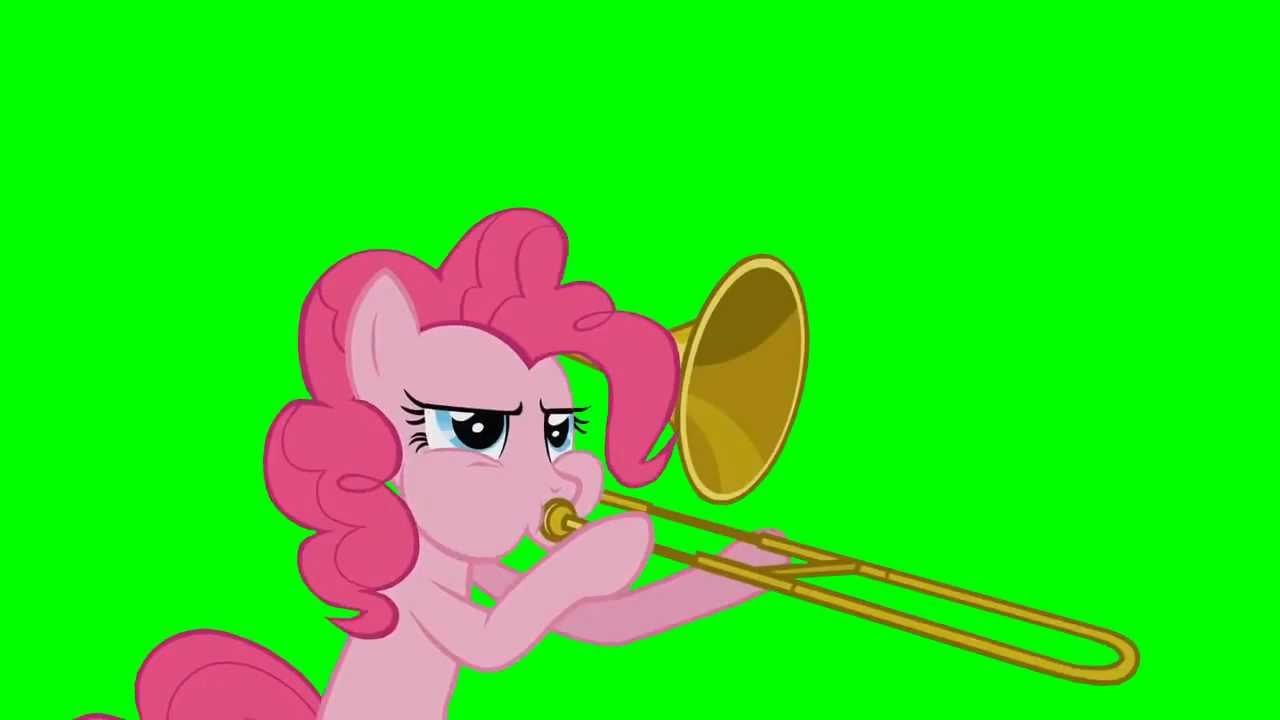 Pinkie Pie playing trombone (green screen) - YouTube