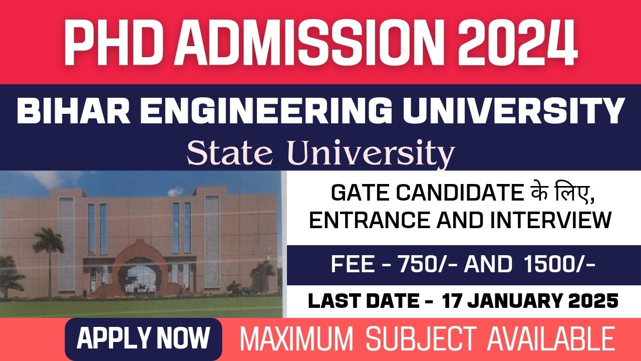 New PhD Admission 2025 | Bihar Engineering University | BEU Patna ...