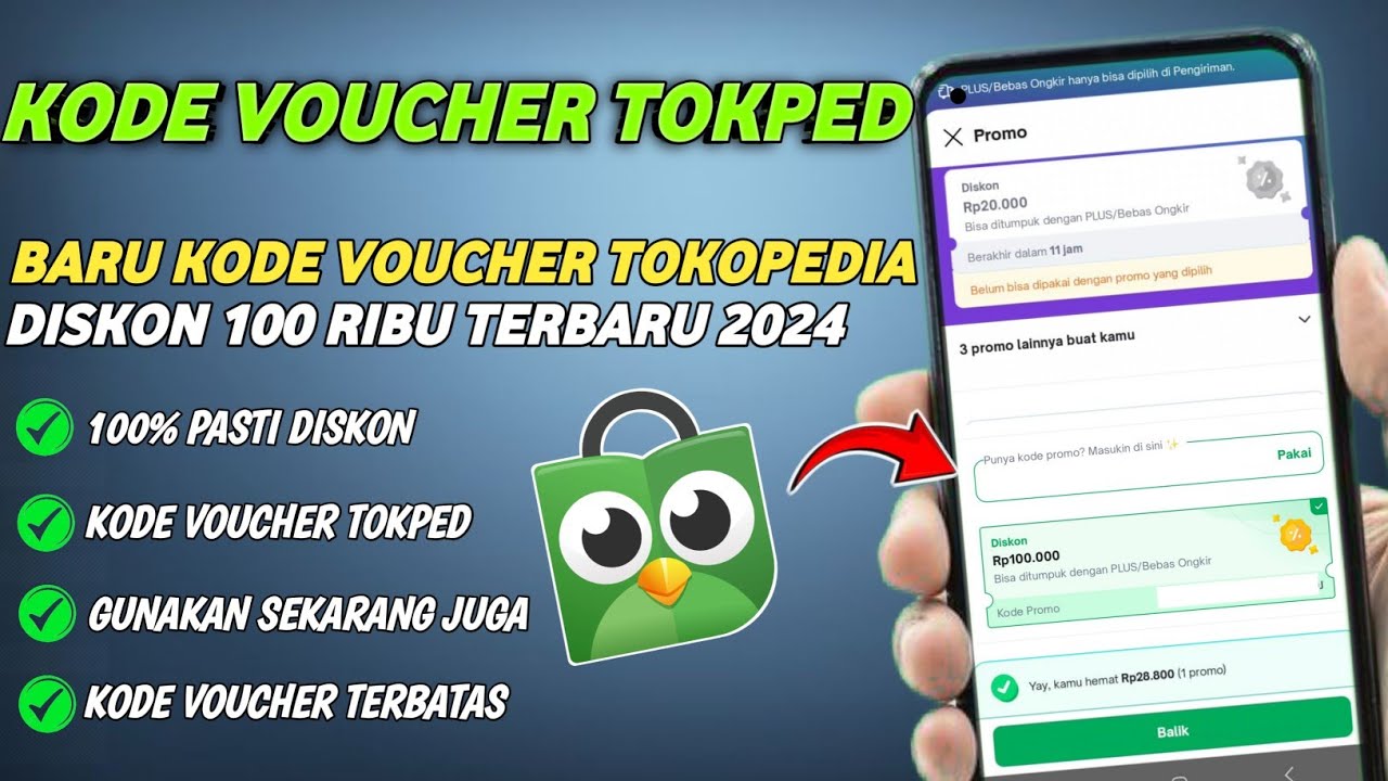 KODE VOUCHER DISKON TOKOPEDIA DISKON 100 RIBU TERBARU 2024 - YouTube