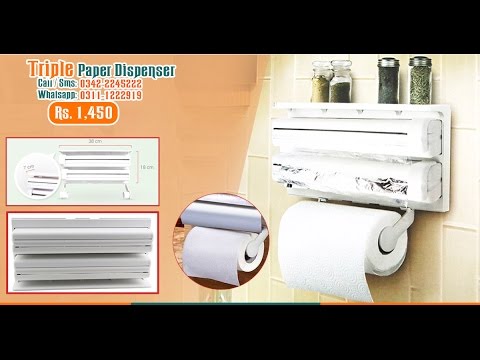 Triple Paper Dispenser Plastic Wrap Frame - YouTube