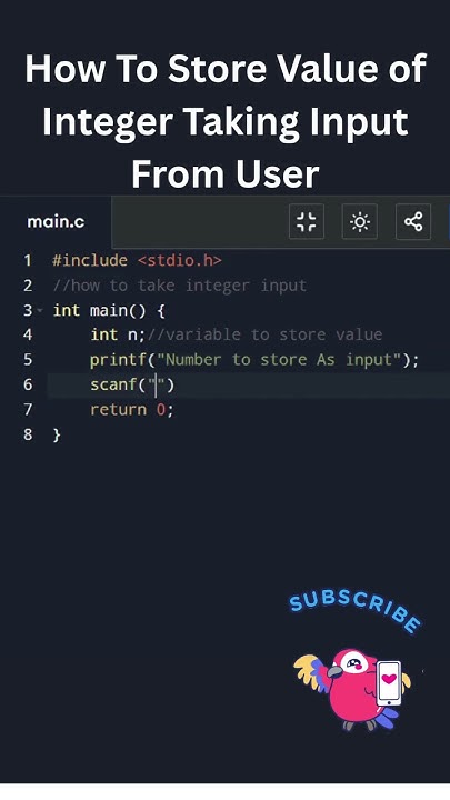 C programming for beginners How To Store Value of Integer #coding #codingshorts #scanf - YouTube