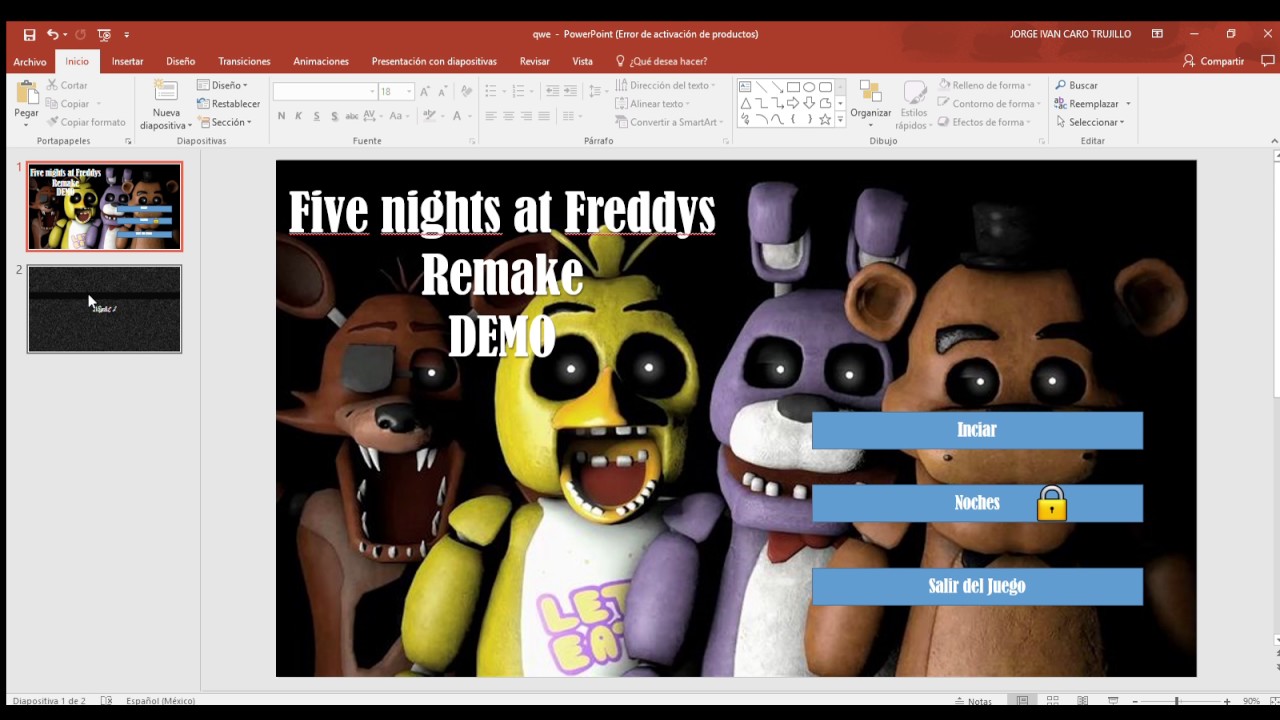 Como hacer un juego en Powerpoint Tipo fnaf #2 - YouTube