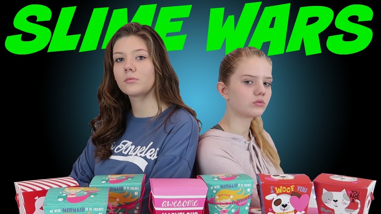 SLIME WARS BOX OF LIES || VALENTINES DAY EDITION || Taylor and Vanessa ...