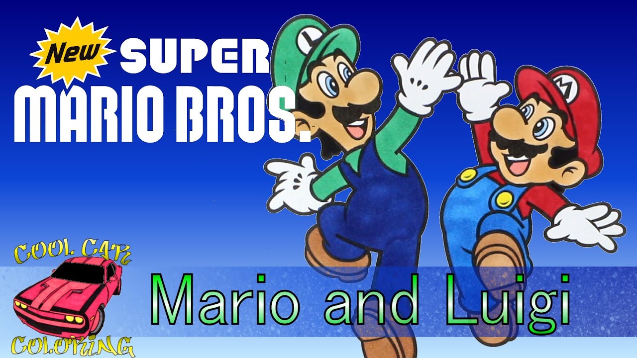 Super Mario Bros. "Mario and Luigi" Coloring With Alcohol Markers - YouTube