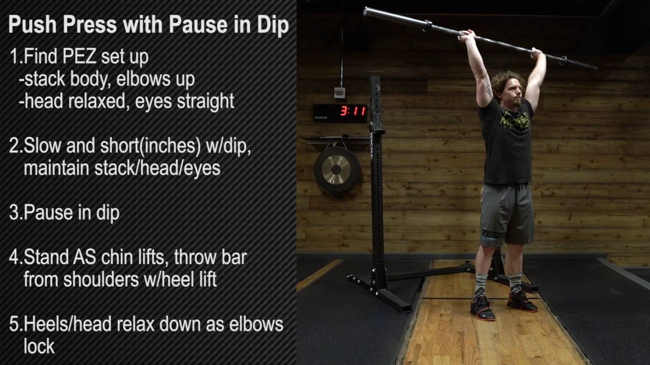 Push Press with Pause in Dip - YouTube