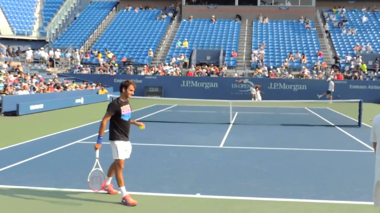 Roger Federer service practice - YouTube