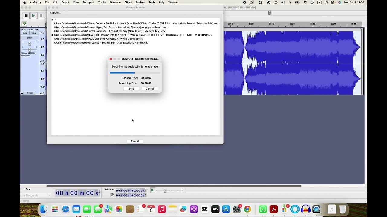How To Batch Convert WAV Files to 320kbps MP3 Using Macros on Audacity Macbook - YouTube