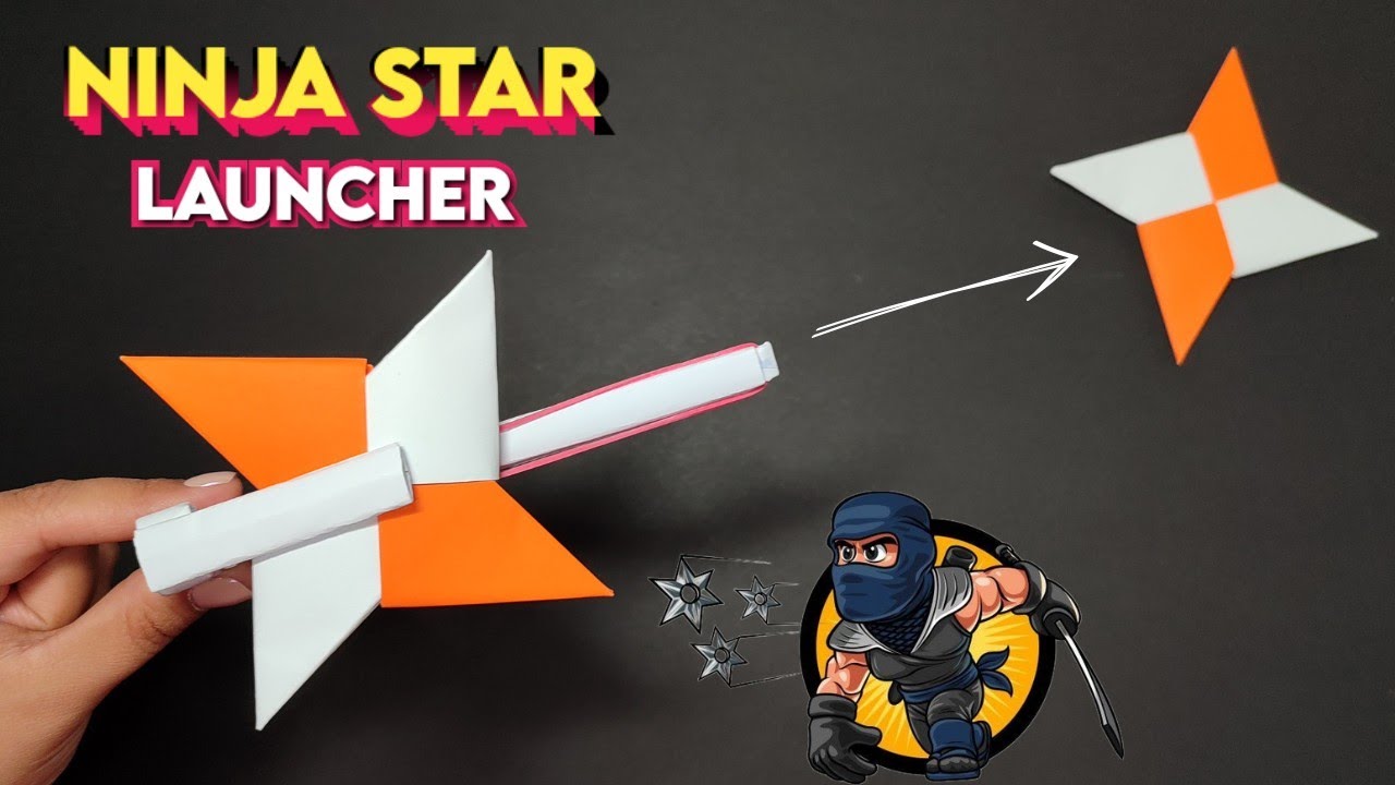 Paper Ninja Star Launcher || DIY - Easy Origami Ninja Star Launcher ...