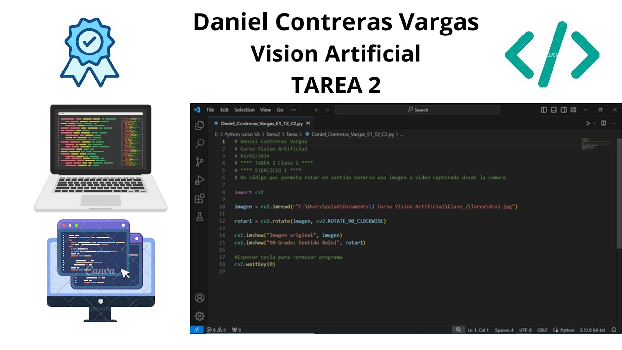Daniel Contreras Vargas Tarea 2 Clase 2 Curso Visión Artificial - YouTube