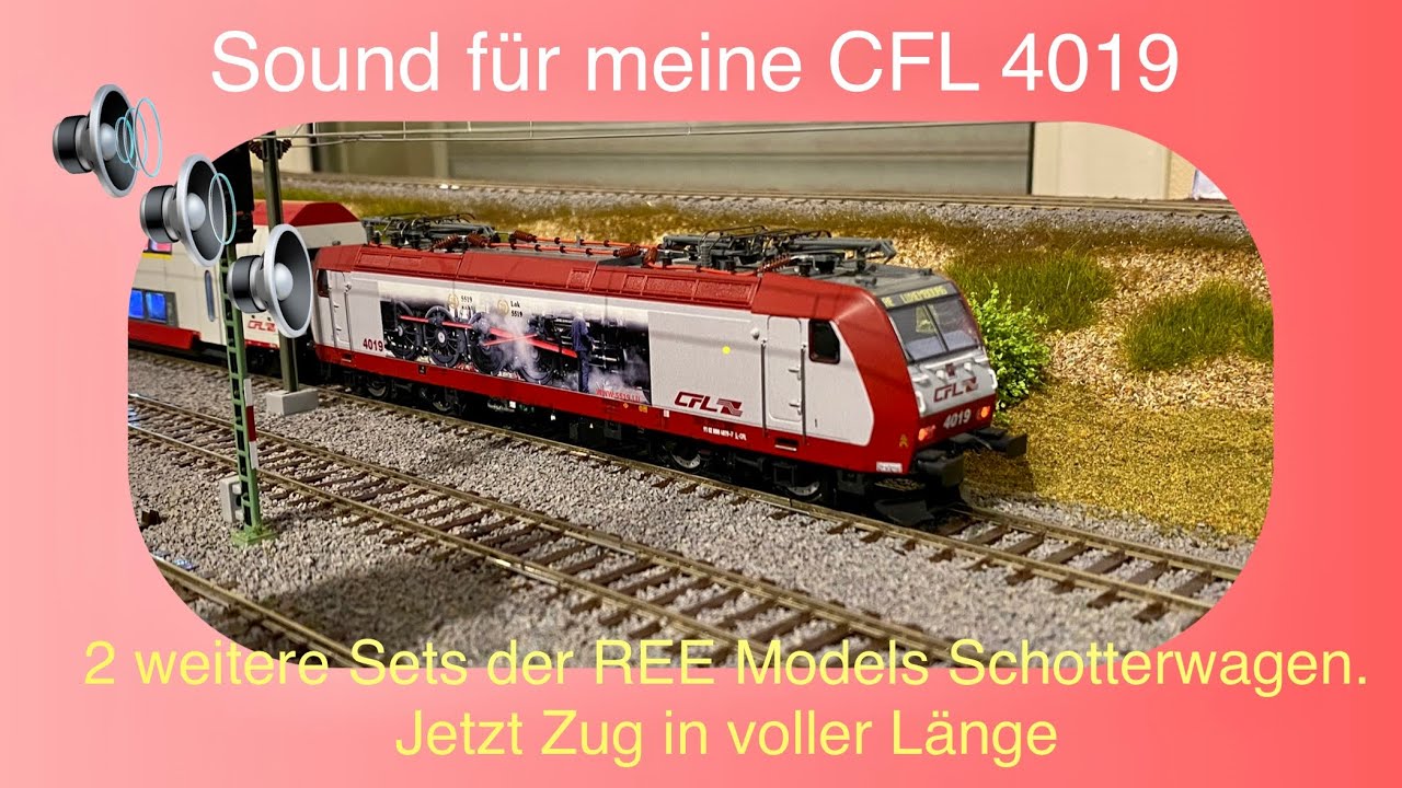 Sound für meine CFL 4019 (BR 185.2) und neue REE Models Wagen - YouTube