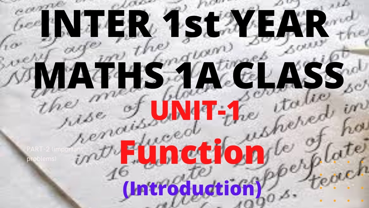 Inter 1st Maths 1A class|Chapter-1|Function|Part-1|Function chapter ...