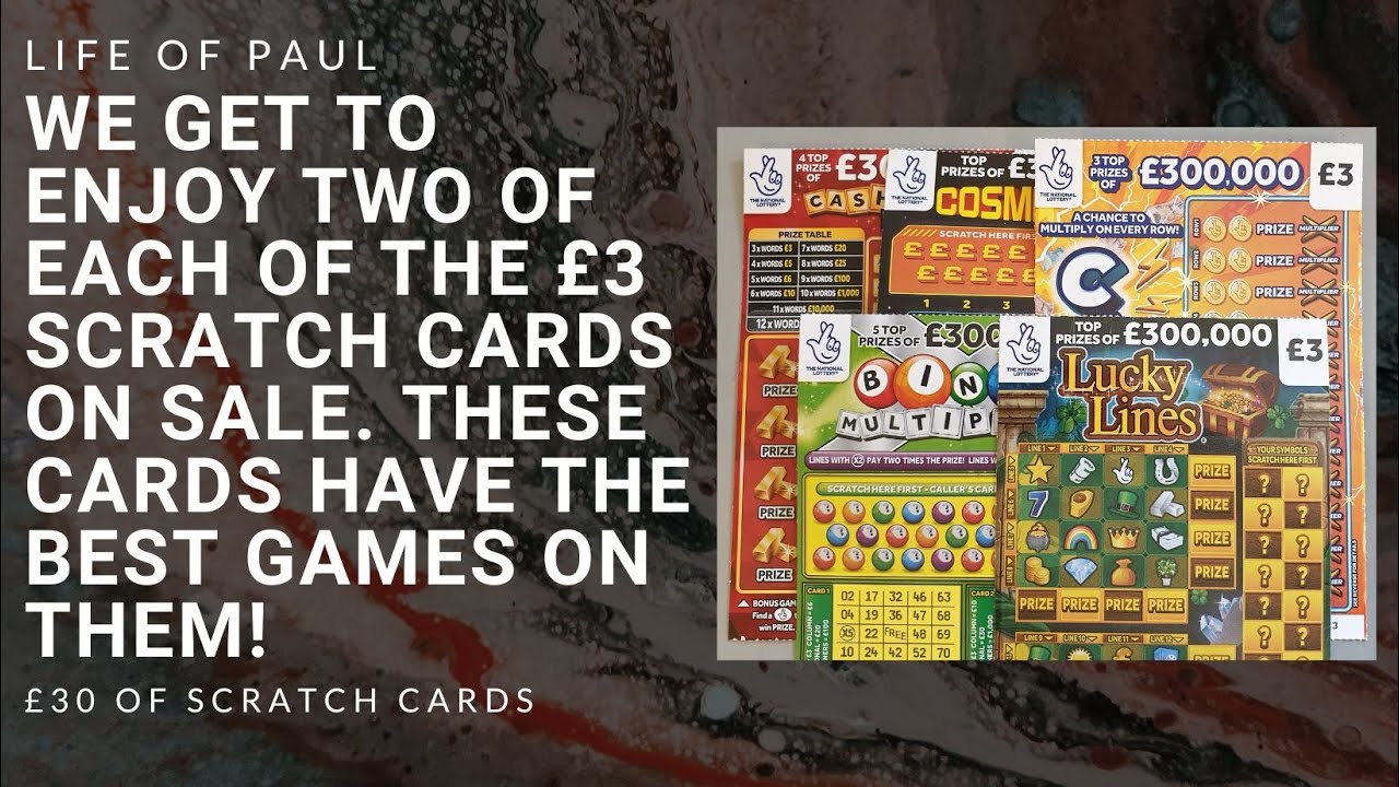 10 scratch cards to brighten your day. £30 mix of all 5of the £3 ...