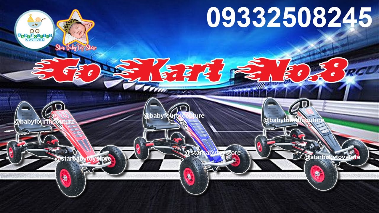 Big Sized No. 8 Kids Ride-On Go Kart - YouTube