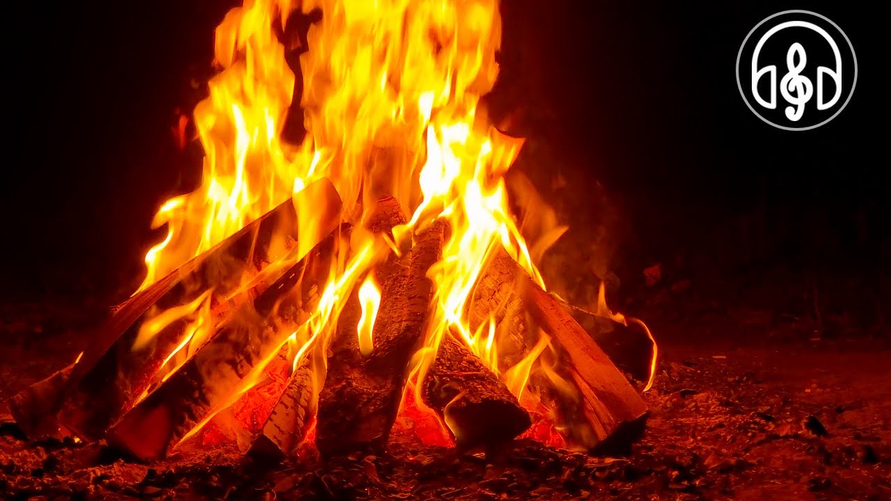 Relaxing sounds of a night campfire. 8 hours of fire for sleep ...