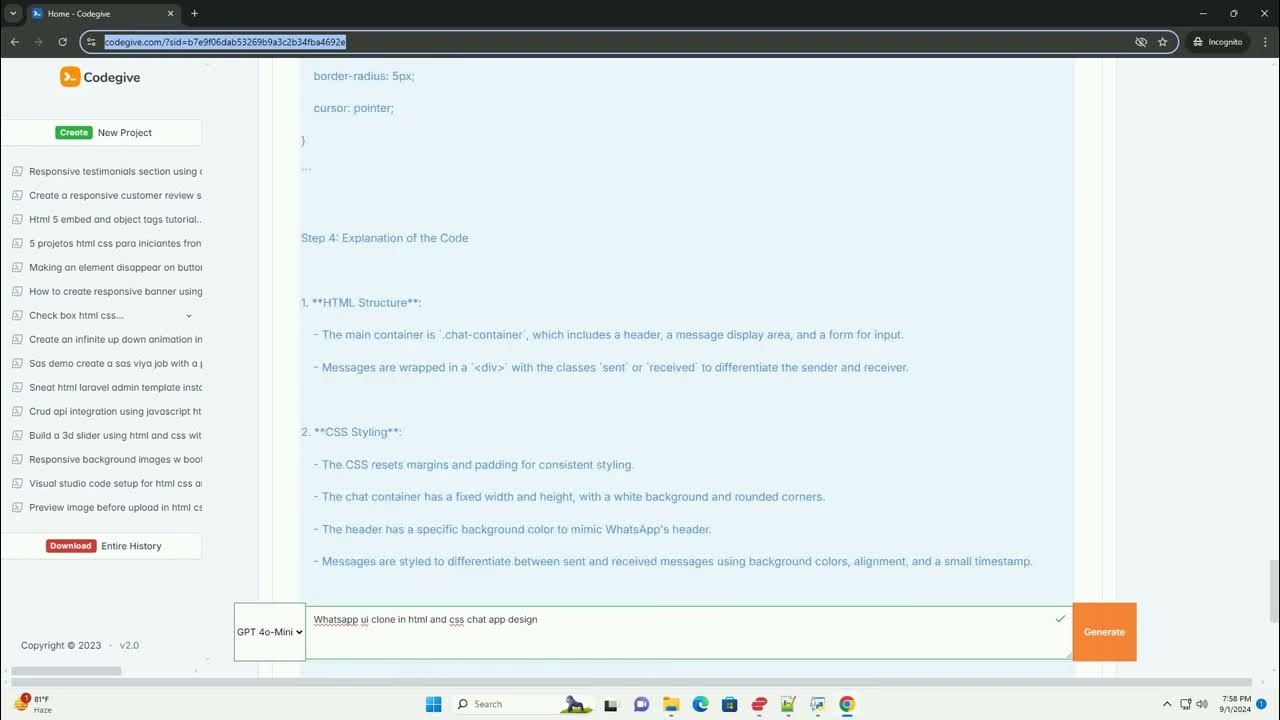 Whatsapp ui clone in html and css chat app design - YouTube