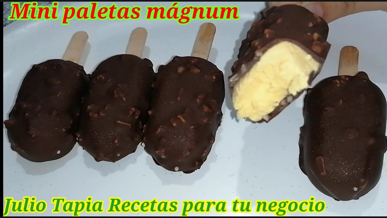 Mini paletas mágnum cremosas con cobertura crocante de chocolate - YouTube
