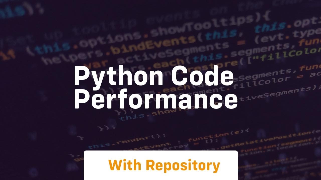 Python Code Performance Youtube 9066