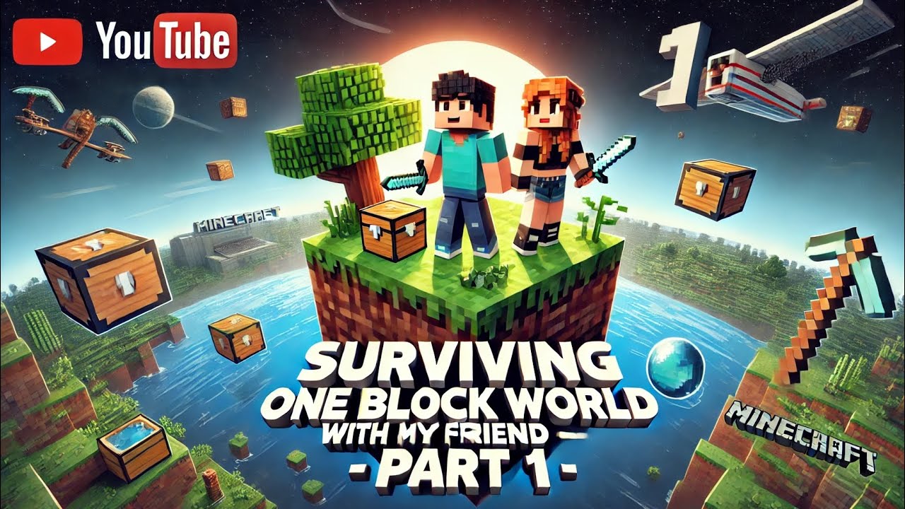 DAY 1 IN MINECRAFT ONE BLOCK SURVIVAL SERIES.#minecraft # ...