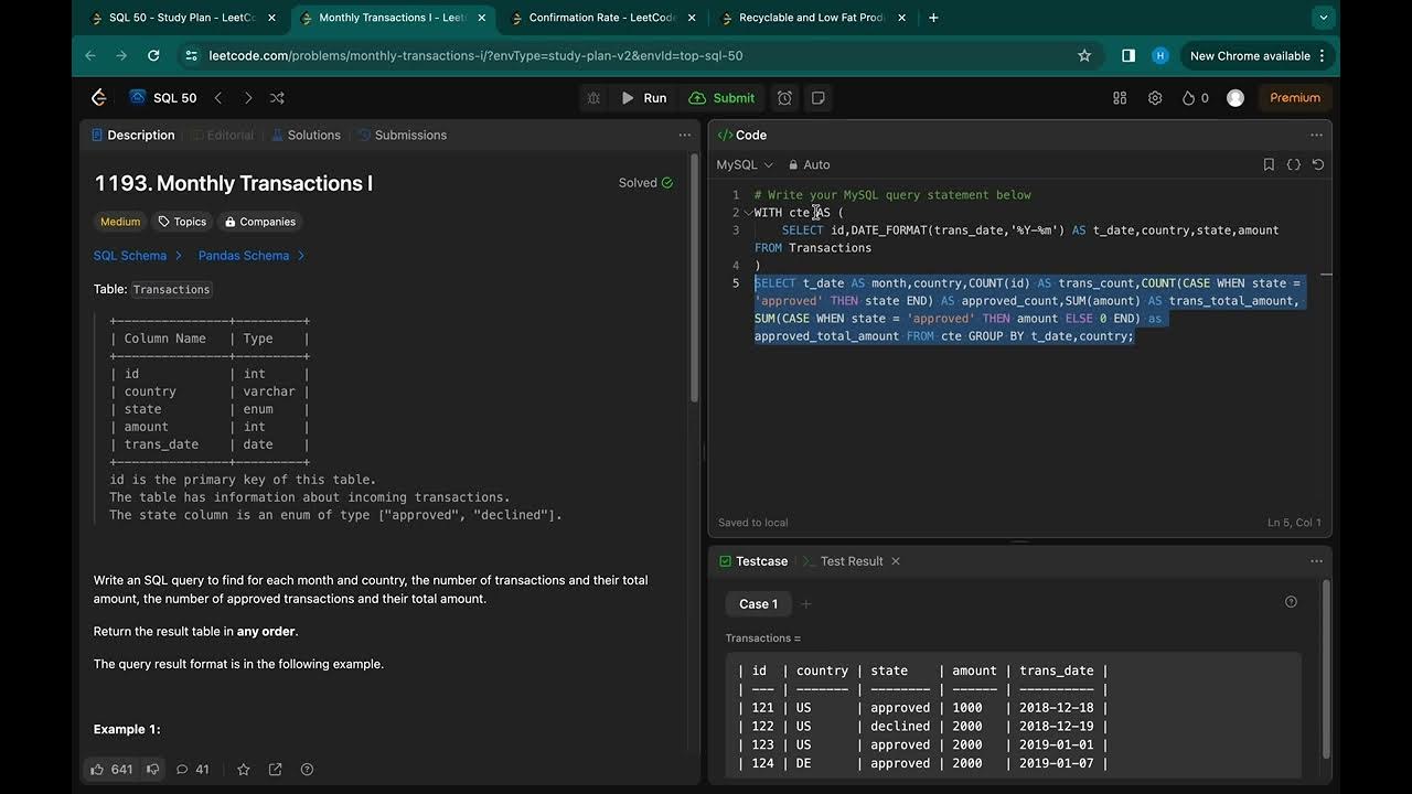 Monthly Transactions I || SQL Query Leetcode - YouTube