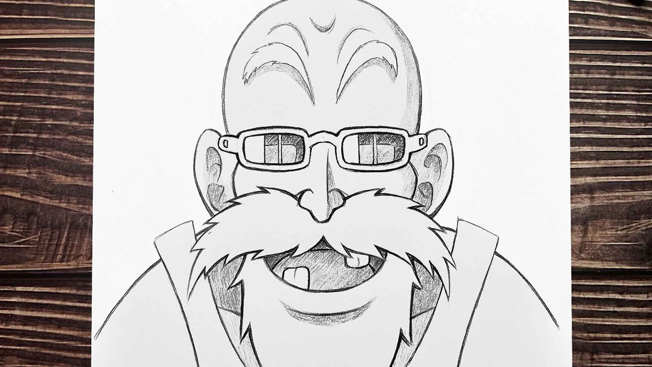 Easy anime drawing | how to draw Master Roshi - Dragon Ball | boy ...