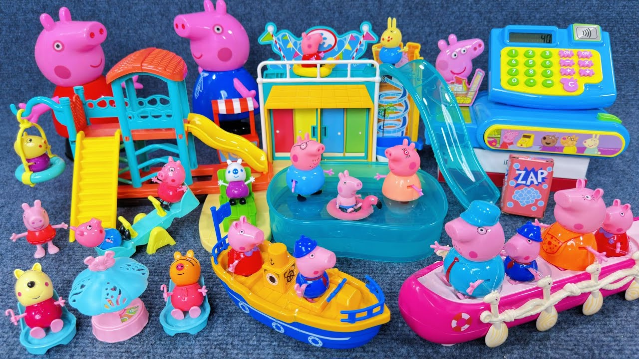 11 Minutes Satisfying with Unboxing Cute Peppa Pig Swimming Pool Toys ...