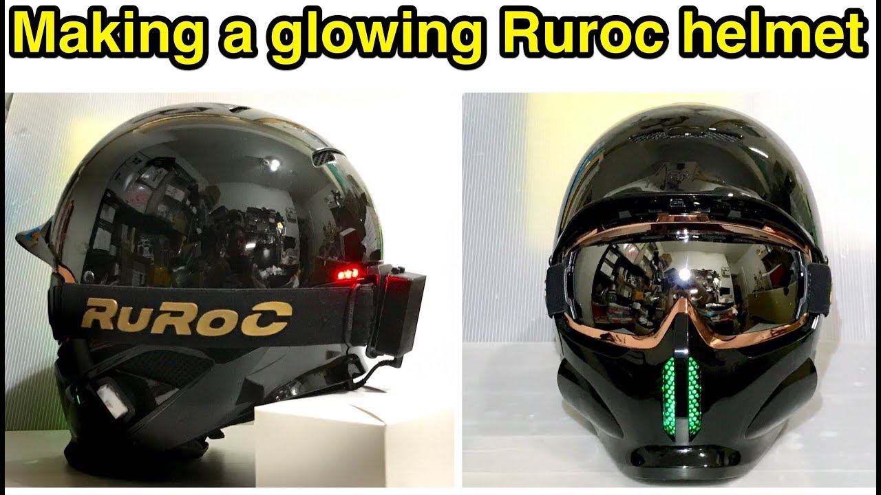 Making glowing mask and tail light for Ruroc Onyx helmet - YouTube