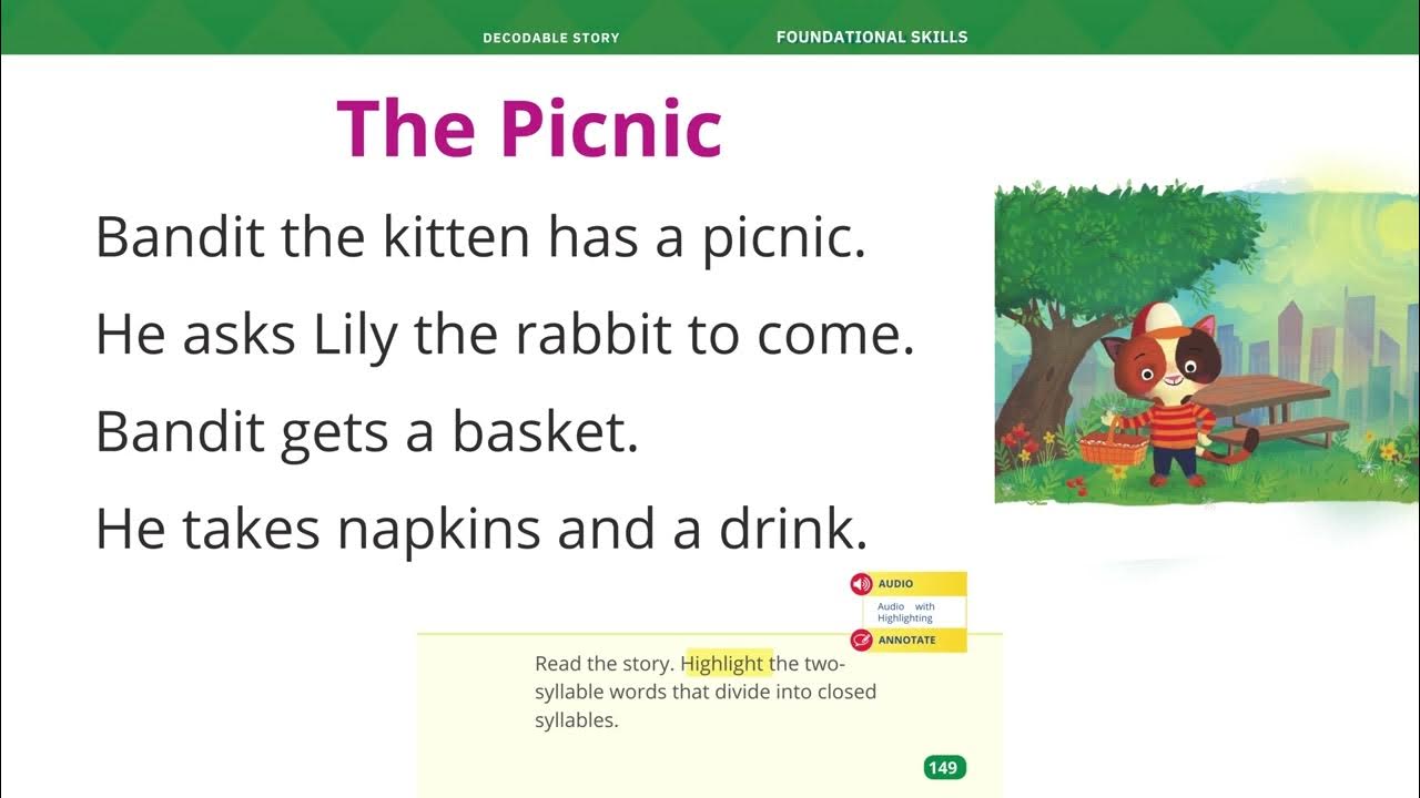 The Picnic DECODABLE STORY /Unit 3 Lesson 4 /myView literacy Grade 1 ...
