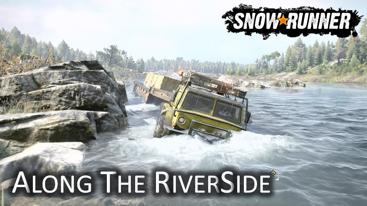 Driving Along The Riverside | Old Bridge | SnowRunner Gameplay - YouTube