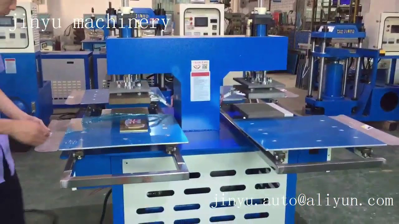 silicone label embossing machine, silicone logo press machine - YouTube