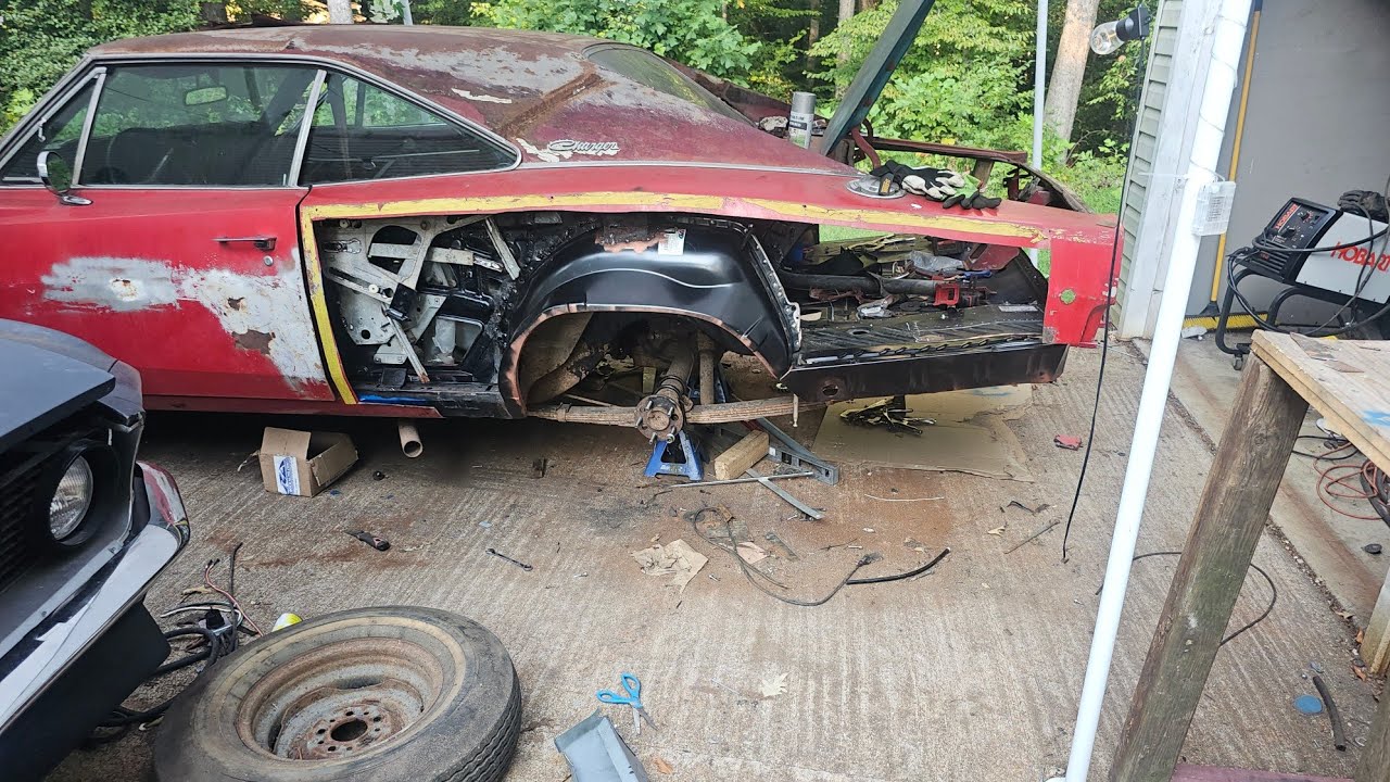 1968-70 charger quarter window install - YouTube